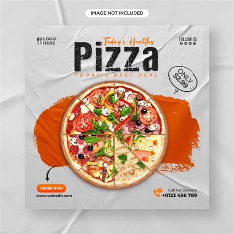 맛있는 피자 음식 메뉴 및 레스토랑 소셜 미디어 게시물 배너 템플릿 프리미엄 Psd 파일