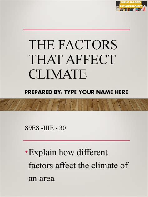G9 Science Q3 Week 4 5 Factors That Affect Climate Pdf