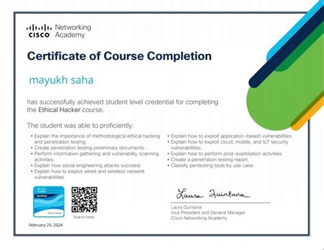 I Have Completed 70 Hrs Of Ethical Hacker Cource From Cisco Mayukh Saha