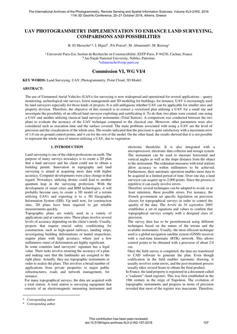 Pdf Uav Photogrammetry Implementation To Enhance Land Surveying Comparisons And Possibilities