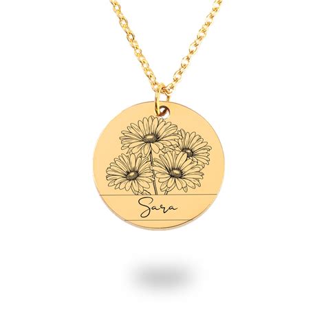 Personalized Birth Flower Necklace For Mother Personalized Mothers Day
