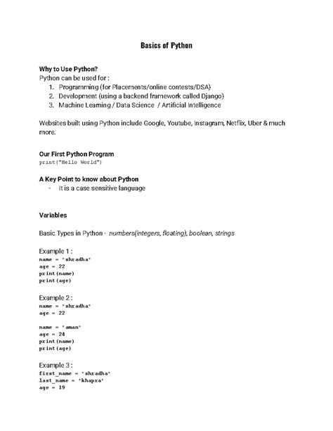 Basics Of Python Basics Of Python Why To Use Python Python Can Be