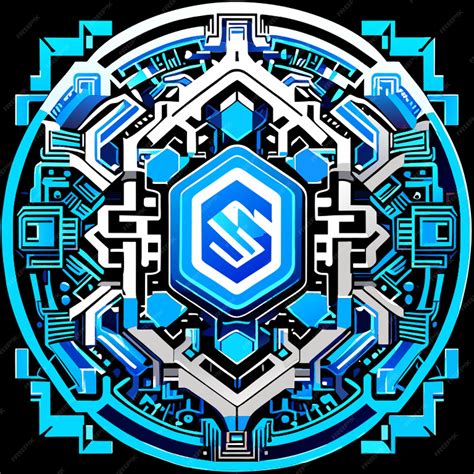 Qr 바코드 파란색 회로 기판 디지털 Qr 코드 프리미엄 벡터