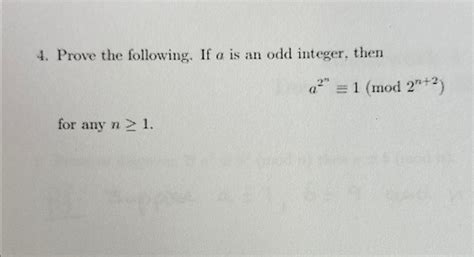 Solved If Prove The Following If A ﻿is An Odd Integer