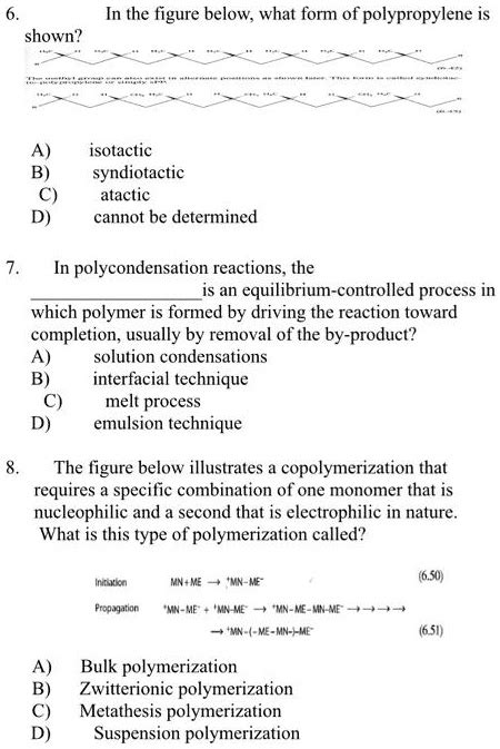 Solved In The Figure Below What Form Of Polypropylene Is Shown A B