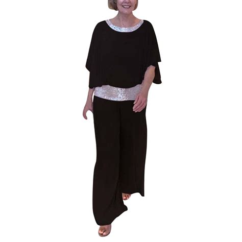 EHQJNJ Plus Size Pant Suits For Women Dressy White Or Peach Solid Color