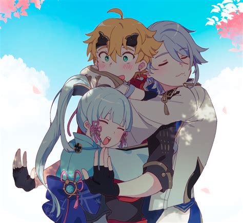 Kamisato Ayaka Kamisato Ayato And Thoma Genshin Impact Drawn By