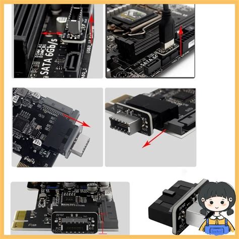 Bang Internal USB Front Panel Adapter With Type E Female Connector And Pin Male Header
