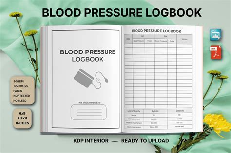 Blood Pressure Logbook For Kdp Interio Graphic By Shumaya Creative