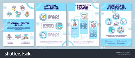 Essential Digital Skills Brochure Template Using เวกเตอร์สต็อก ปลอดค่าลิขสิทธิ์ 1971008927