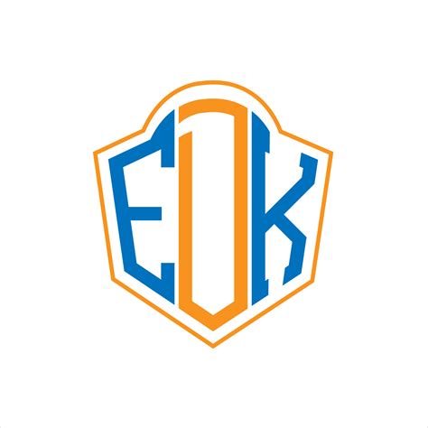 Edk Abstract Monogram Shield Logo Design On White Background Edk