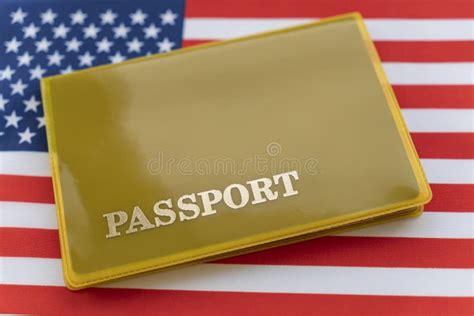 Flag Of Usa With Passport Travel Visa And Citizenship Concept