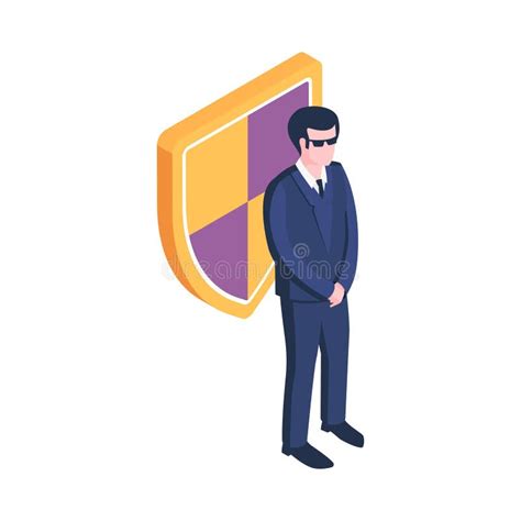 Hacker Safety Agent Composition Stock Vector Illustration Of