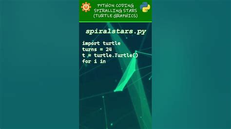 Spiralling Stars Using Cool Turtle Graphics In Python Programming Language Youtube Shorts