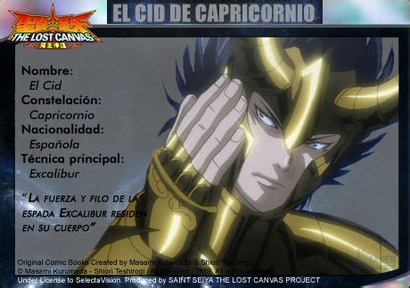 Especial SS The Lost Canvas Ficha De Personaje 21 El Cid De