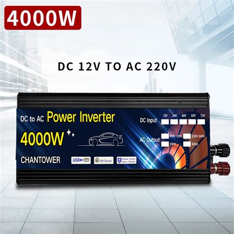 Onduleur Solaire 12V DC 220V AC 2000 3000 4000W Convertisseur De