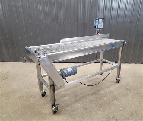 Used Sold USED STAINLESS STEEL BELT CONVEYOR 18 WIDE X 72 LONG
