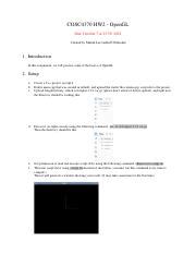 COSC HW Pdf COSC HW OpenGL Due October At Created By Martin Lee