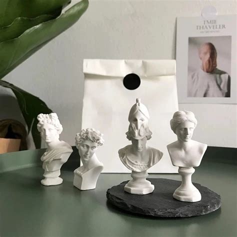 Piezas Mini Esculturas Y Estatuas De Resina De Busto Griego Decoración Del Hogar Figurita