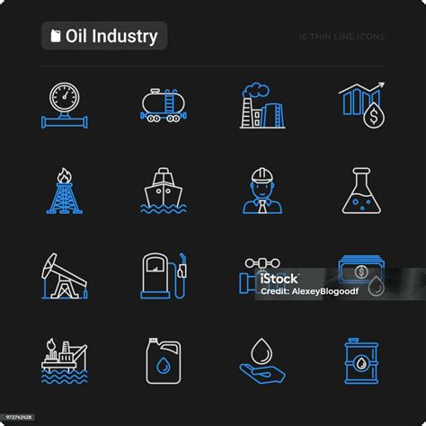 석유 산업 선 아이콘 세트 가스 석유 디젤 트럭 유조선 배 정유 배럴 현대 벡터 일러스트 블랙 테마에 대 한입니다 0명에 대한 스톡 벡터 아트 및 기타 이미지 Istock