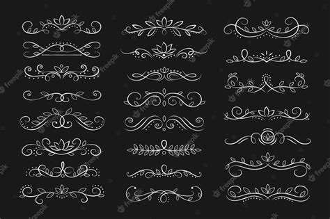 Premium Vector Silver Ornamental Curls Ornate Calligraphy Vector Swirls