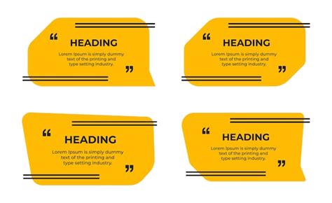Kotak Teks Judul Dengan Tanda Kutip Ilustrasi Vektor Datar Sederhana