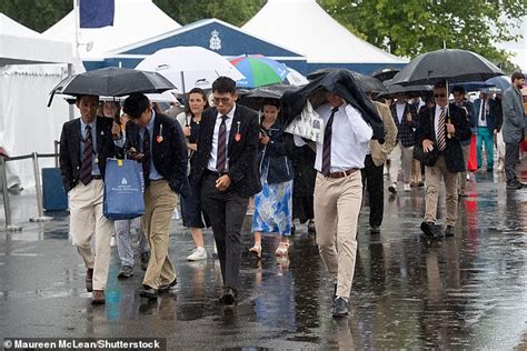 Heavy Rain Showers Drench The UK As Henley Is Soaked And Wimbledon Receives Downpour With