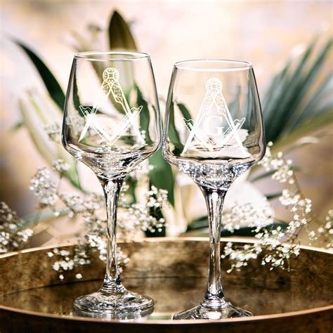 Masonic Wine Glass Square And Compass Design Just The Ticket