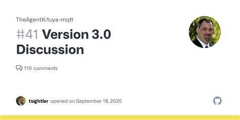 Version Discussion Issue TheAgentK Tuya Mqtt GitHub