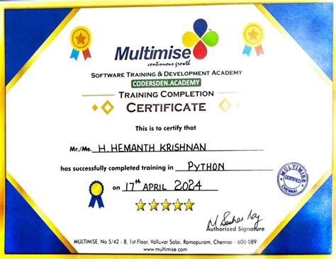 Hemanth Krishnan H On Linkedin Pythoncertified Achievement