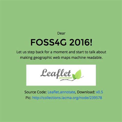 Semantic Markup For Geographic Web Maps In Html Foss4g 2016