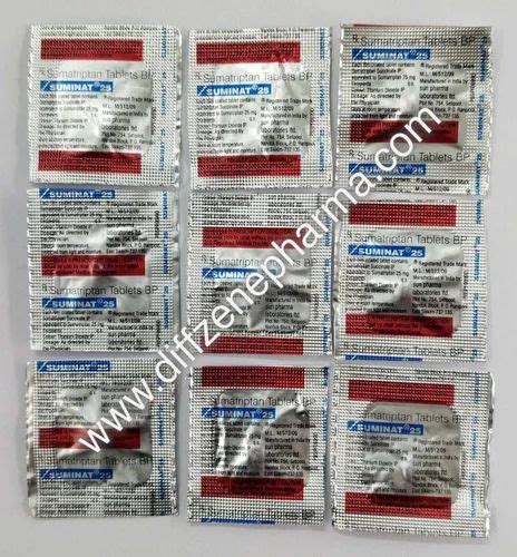 Suminat 25 Sumatriptan Tablet 25mg Treatment Acute Migraine Headache
