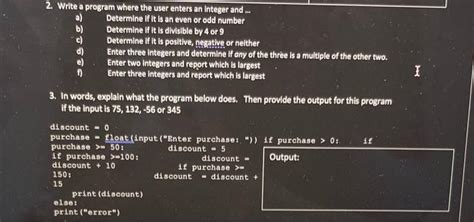 Solved Write A Program Where The User Enters An Integer Chegg