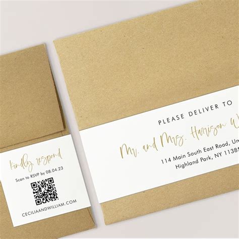Qr Code Wraparound Envelope Label Template Etsy