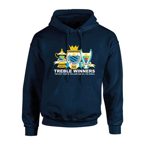 Treble Manchester City Trophies 2023 Hoodie Champions Winners Europe