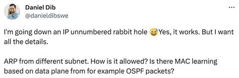Ivan Pepelnjak On Linkedin Ospf And Arp On Unnumbered Ipv4 Interfaces « Blog