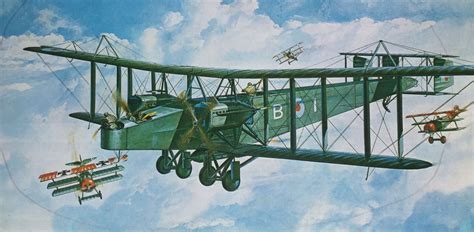 배경 화면 World War 제 1 차 세계 대전 항공기 복엽 비행기 Raf 왕립 공군 Handley Page Type O 삼판 Deutsche