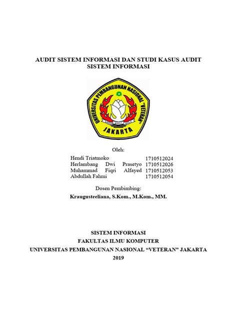Makalah Audit Sistem Informasi Dan Studi Kasus | PDF