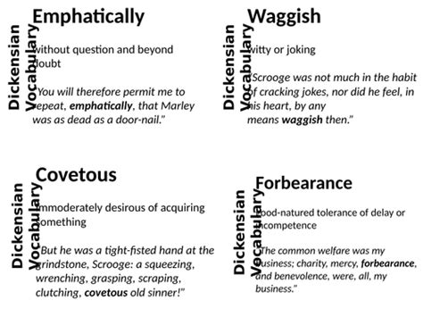 Dickensian Vocabulary Cards Charles Dickens Teaching Resources