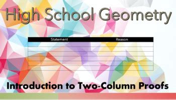 Introduction To Two Column Proofs By MattEdition TPT