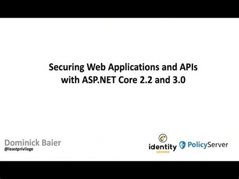 NDC Conferences Talk Securing Web Applications And APIs With ASP NET