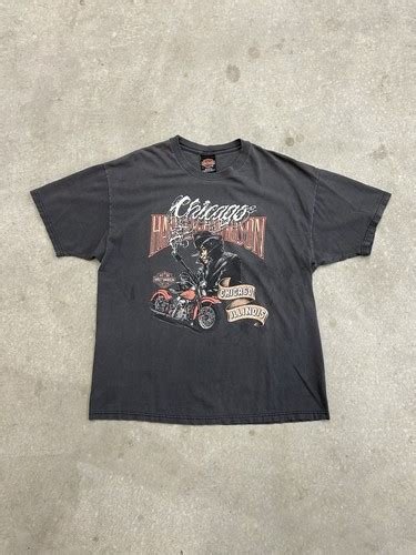 Vintage 90s Harley Davidson Chicago Mobster Faded T Shirt Size Xl Ebay