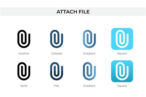 Attach File Icon In Different Style Attach File Vector Icons Designed In Outline Solid