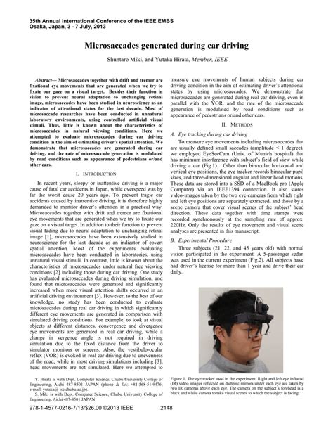 Pdf Microsaccades Generated During Car Driving
