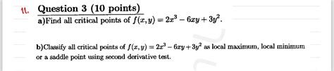 solved question 3 10 ﻿points bar a ﻿find all critical