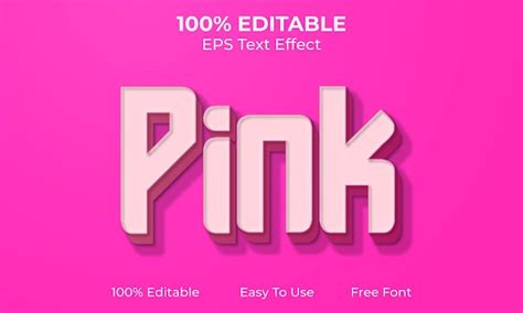 Archivo Eps Vectorial De Efecto De Texto D Editable Rosa Vector Premium