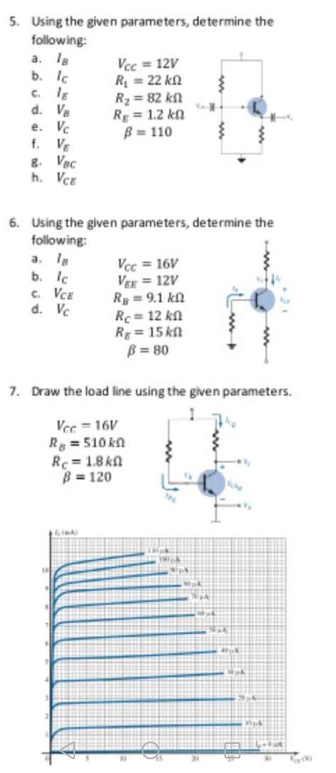 solved using the given parameters determine the