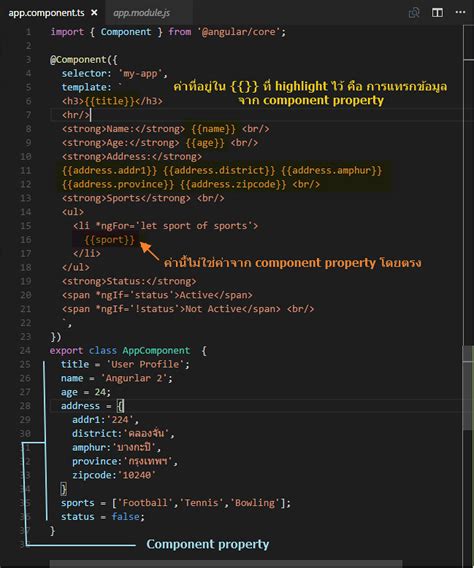 การแสดงขอมล โดยการแทรก Component property ใน Template เบ คอรสเรยน เรยนฟร ออนไลน บทความ