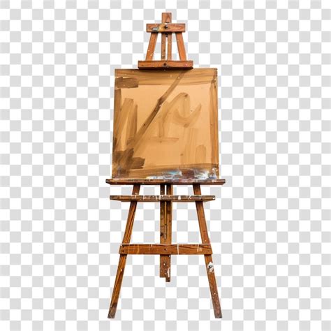 Premium Psd Wooden Easel With Blank Canvas