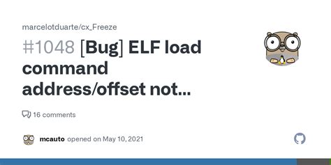 Bug Elf Load Command Addressoffset Not Properly Aligned · Issue